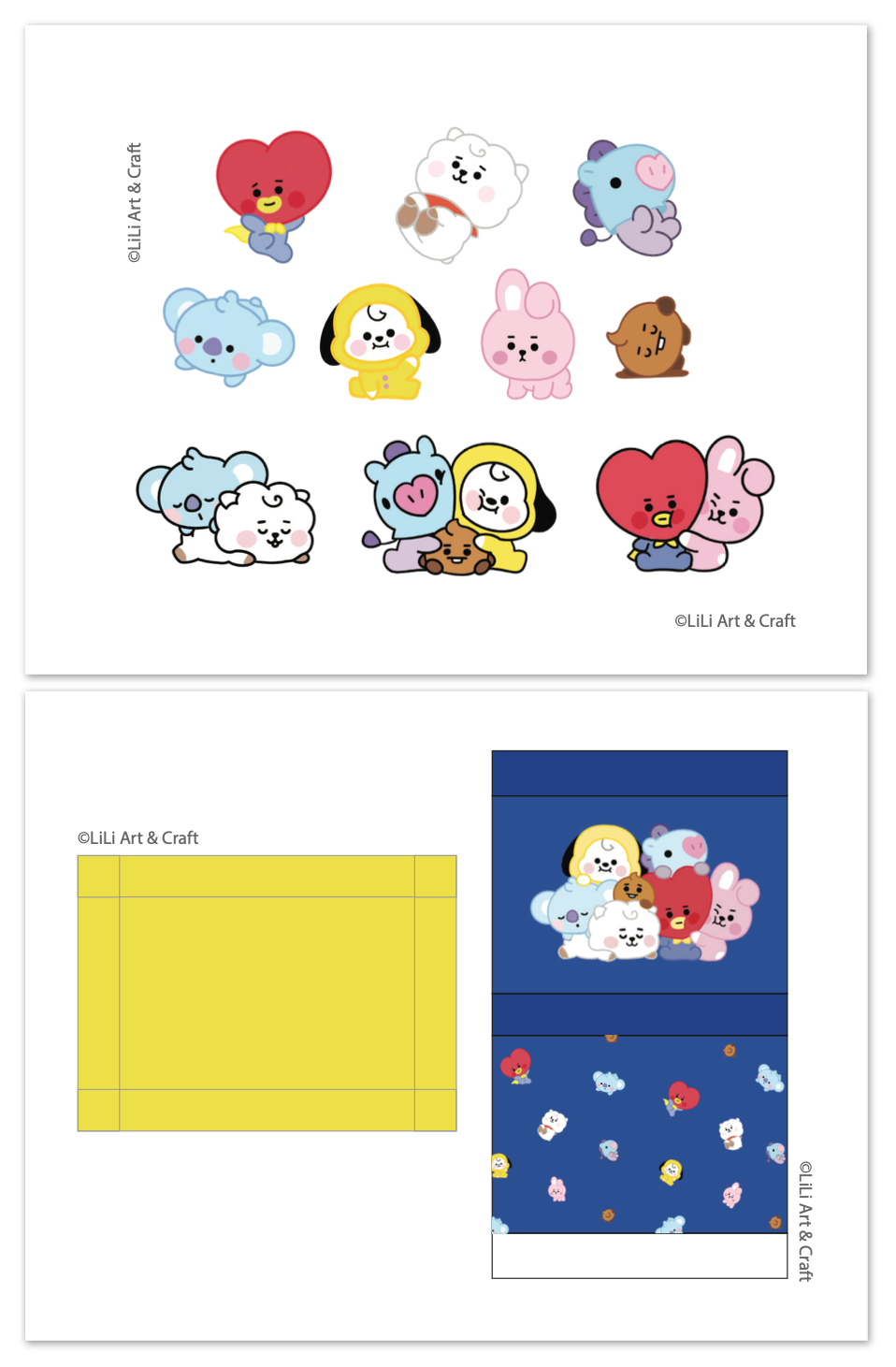 BT21 Stickers + Box Set – LiLi Art Craft